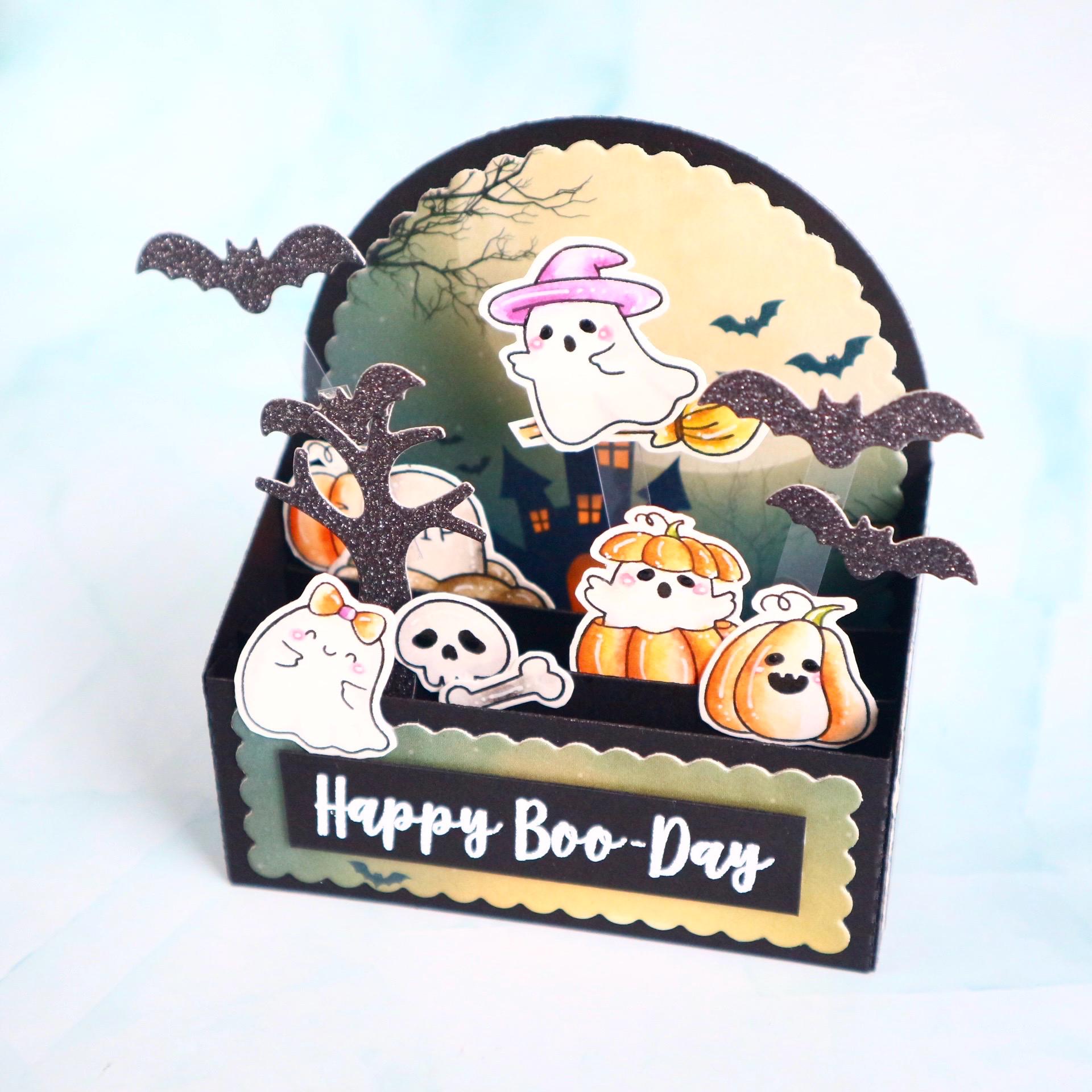 Halloween Pop-up Box Card: Ghost, Pumpkin, Haunted House - Etsy