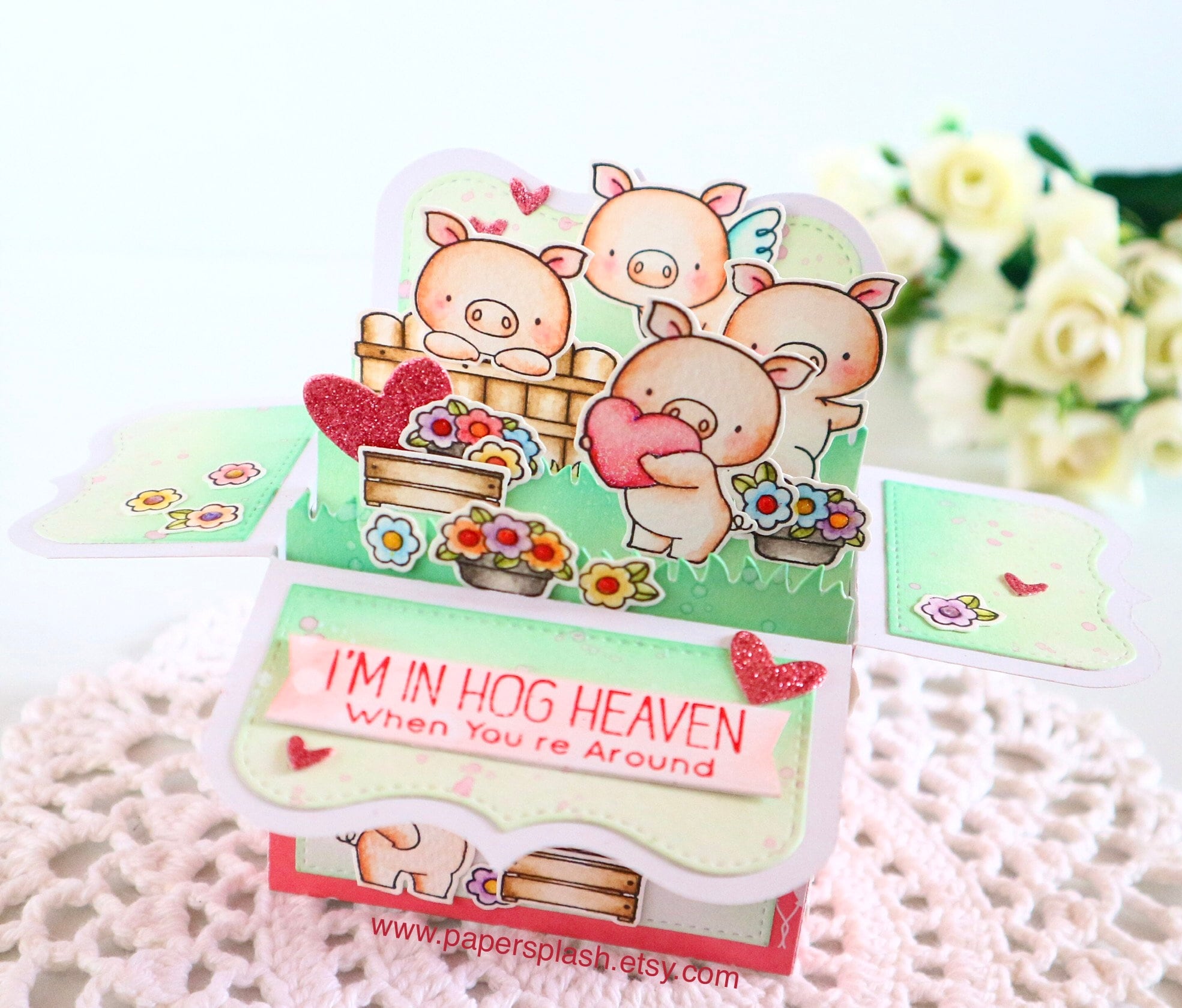 Pig Popup Box Card, Personalised Card With Custom Message, Gift for Pig ...
