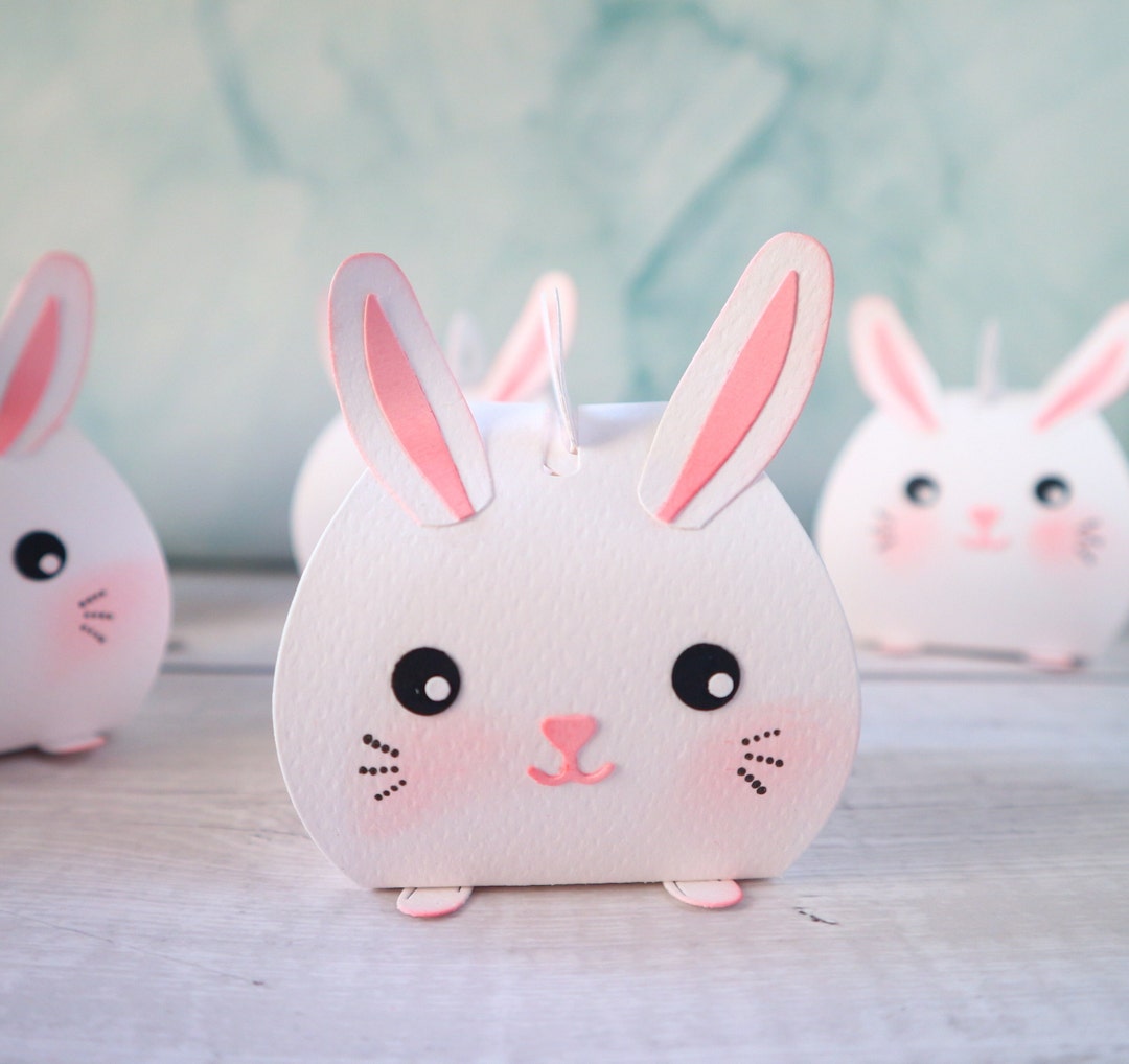Rabbit Easter Favour Box, Set of 5, Easter Basket, Bunny Gift Box ...