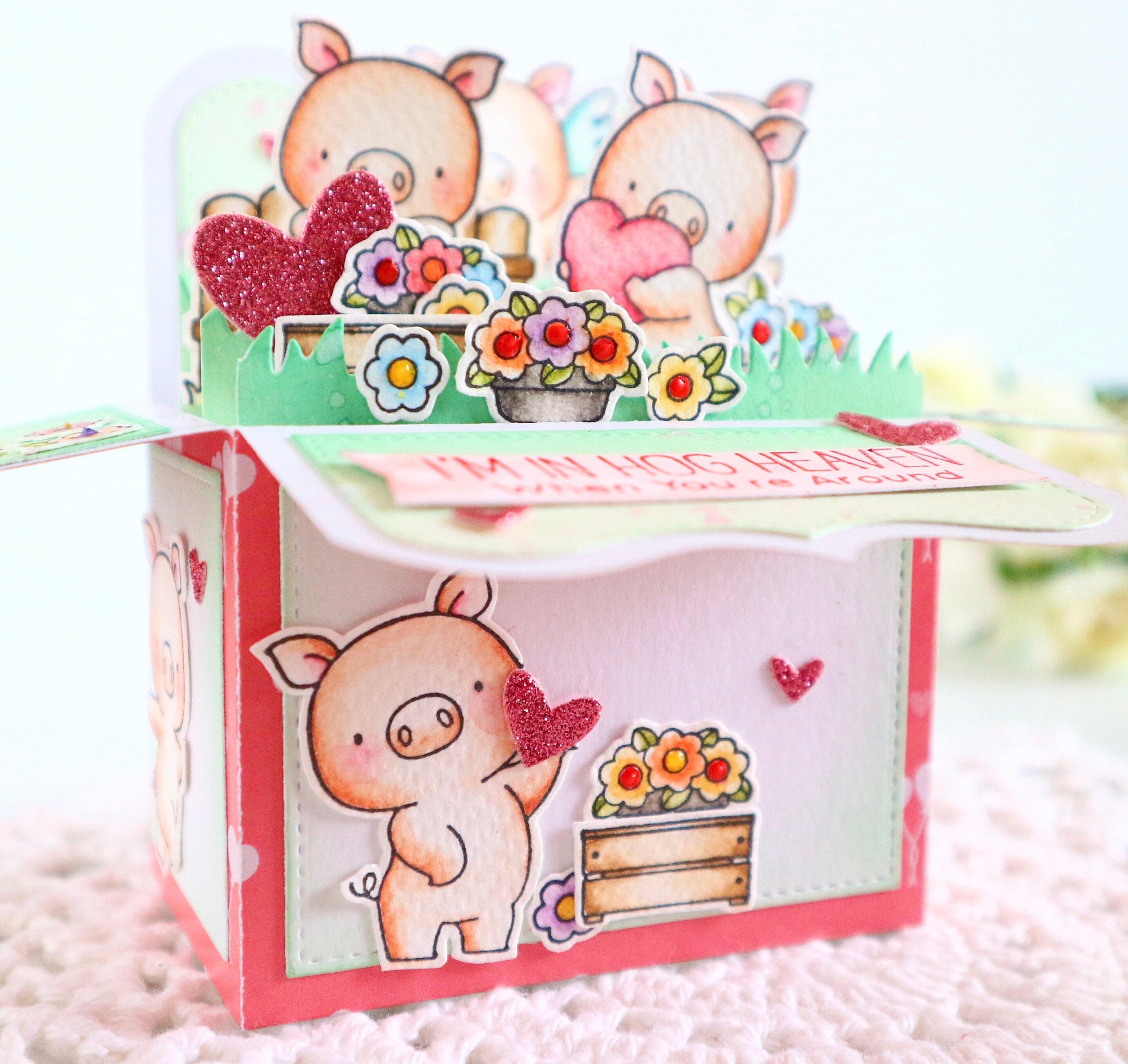 Pig Popup Box Card, Personalised Card With Custom Message, Gift for Pig ...