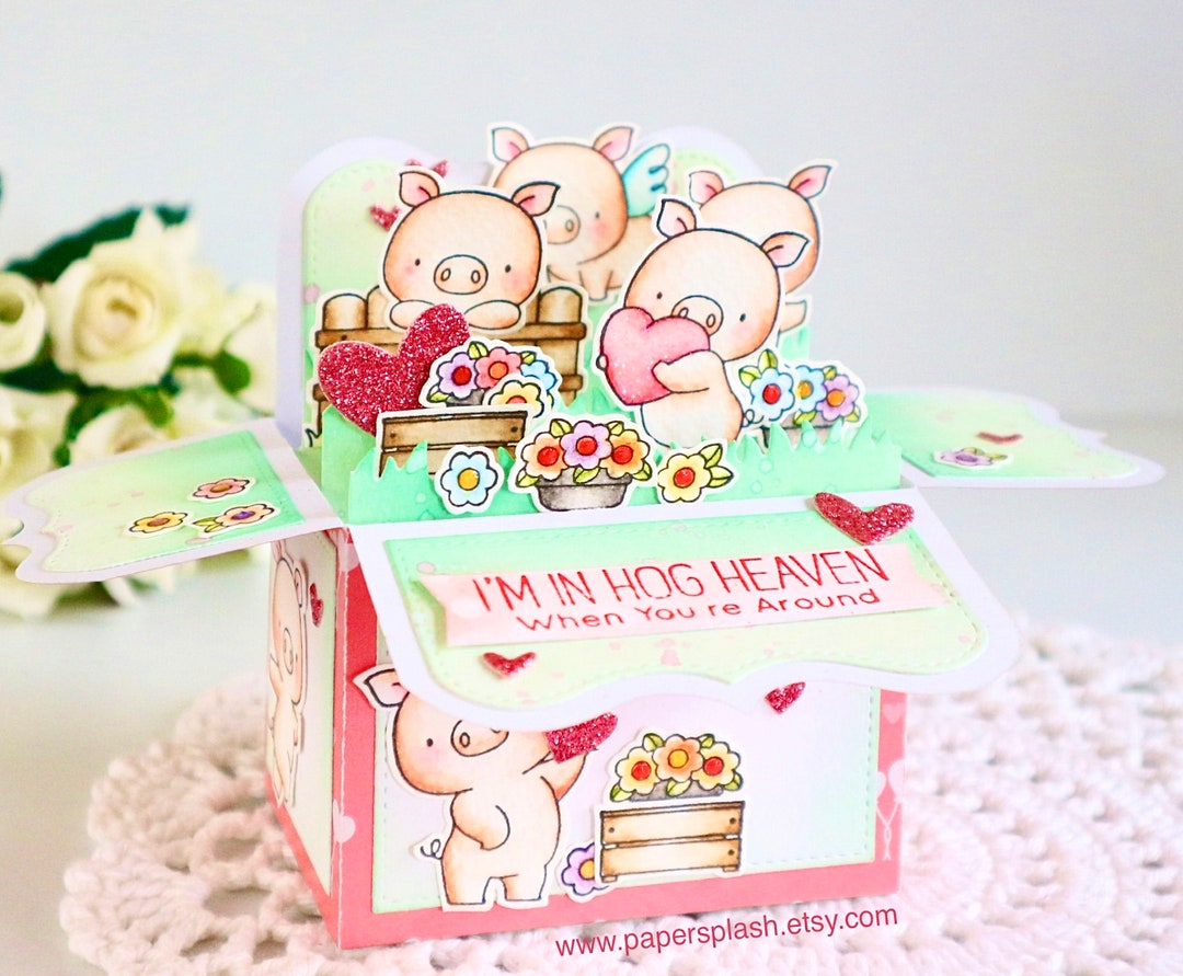 Pig Popup Box Card, Personalised Card With Custom Message, Gift for Pig ...