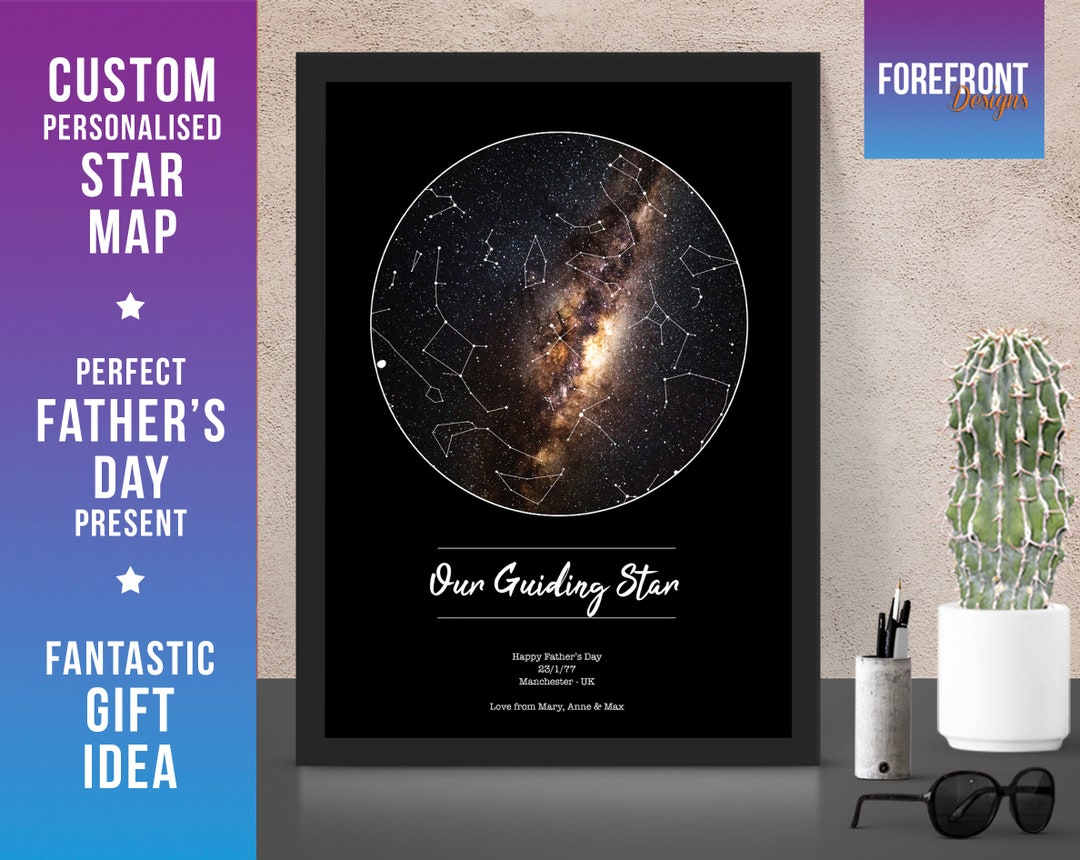 Personalised Guiding Star 'father's Day' Star Map/constellation Custom ...