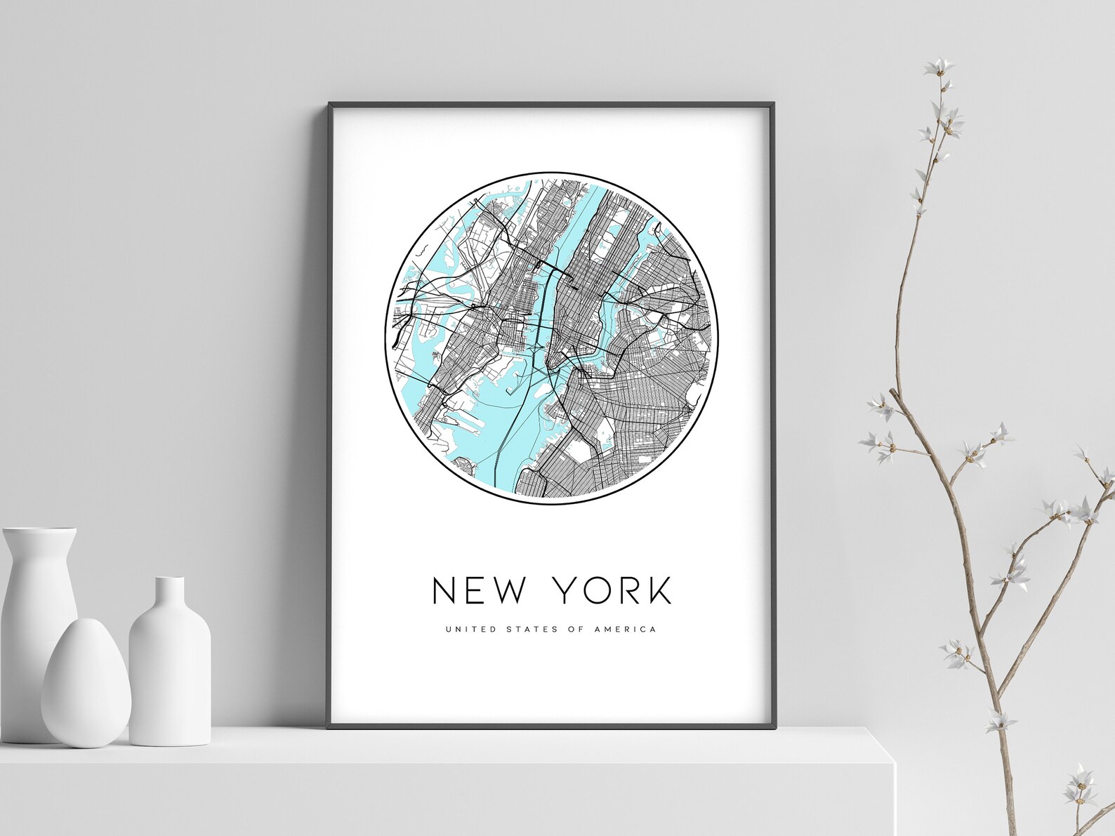 Personalised NEW YORK USA Custom City Map Poster Art -home Decor ...