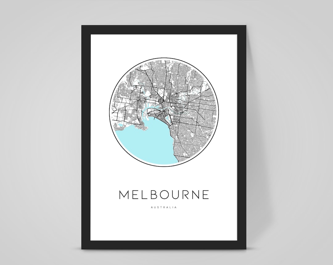 Personalised MELBOURNE AUSTRALIA Custom City Map Poster Art -home Decor ...