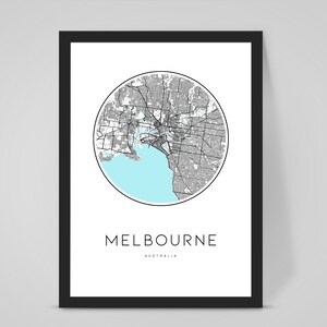 Personalised MELBOURNE AUSTRALIA Custom City Map Poster Art -home Decor ...