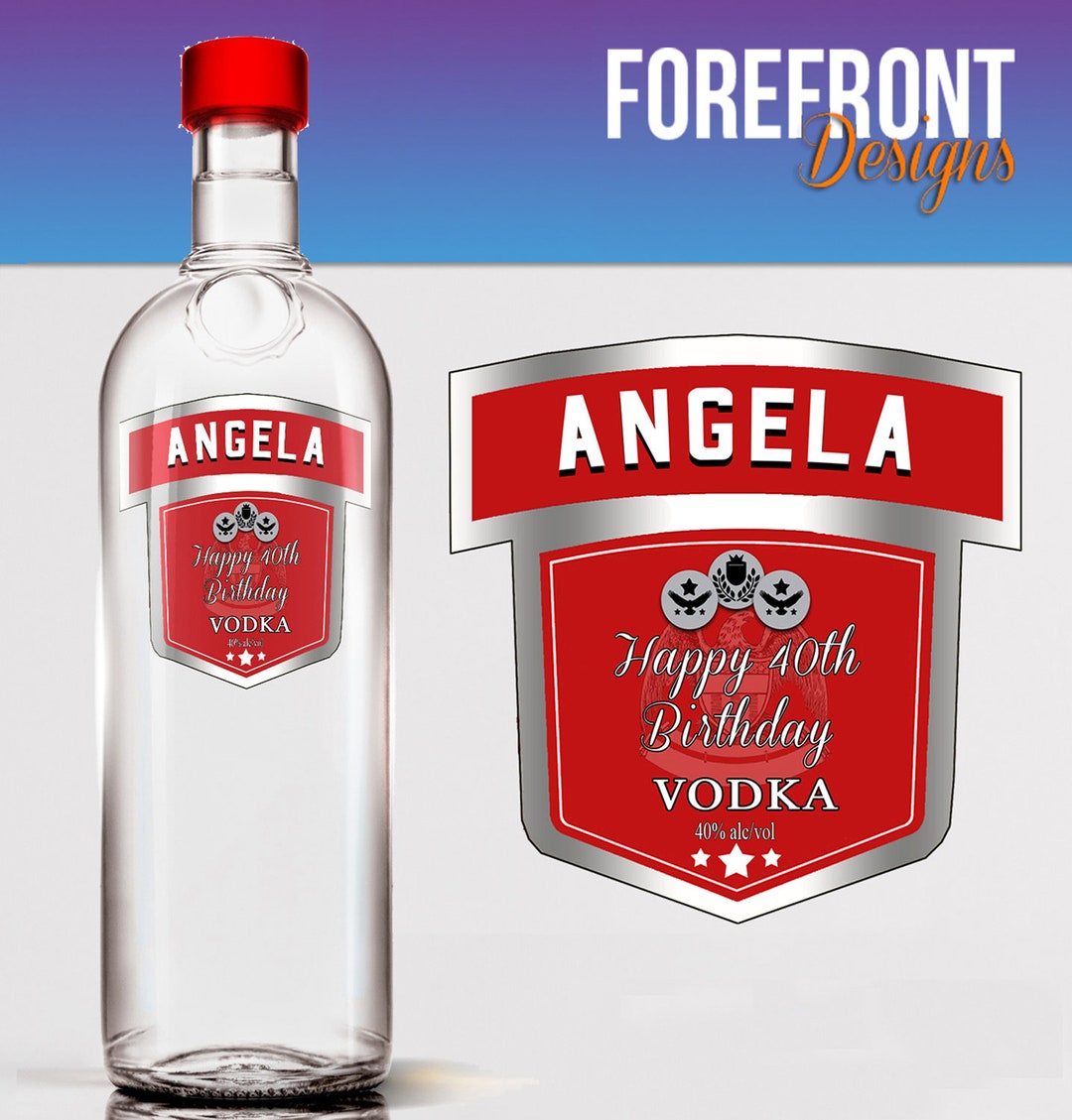 Personalised Vodka Bottle Label-ideal Celebration/birthday/wedding Gift ...