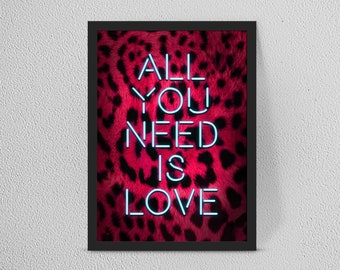 Personalised Yellow Neon Art Print Quote Print Botanical Art - Etsy