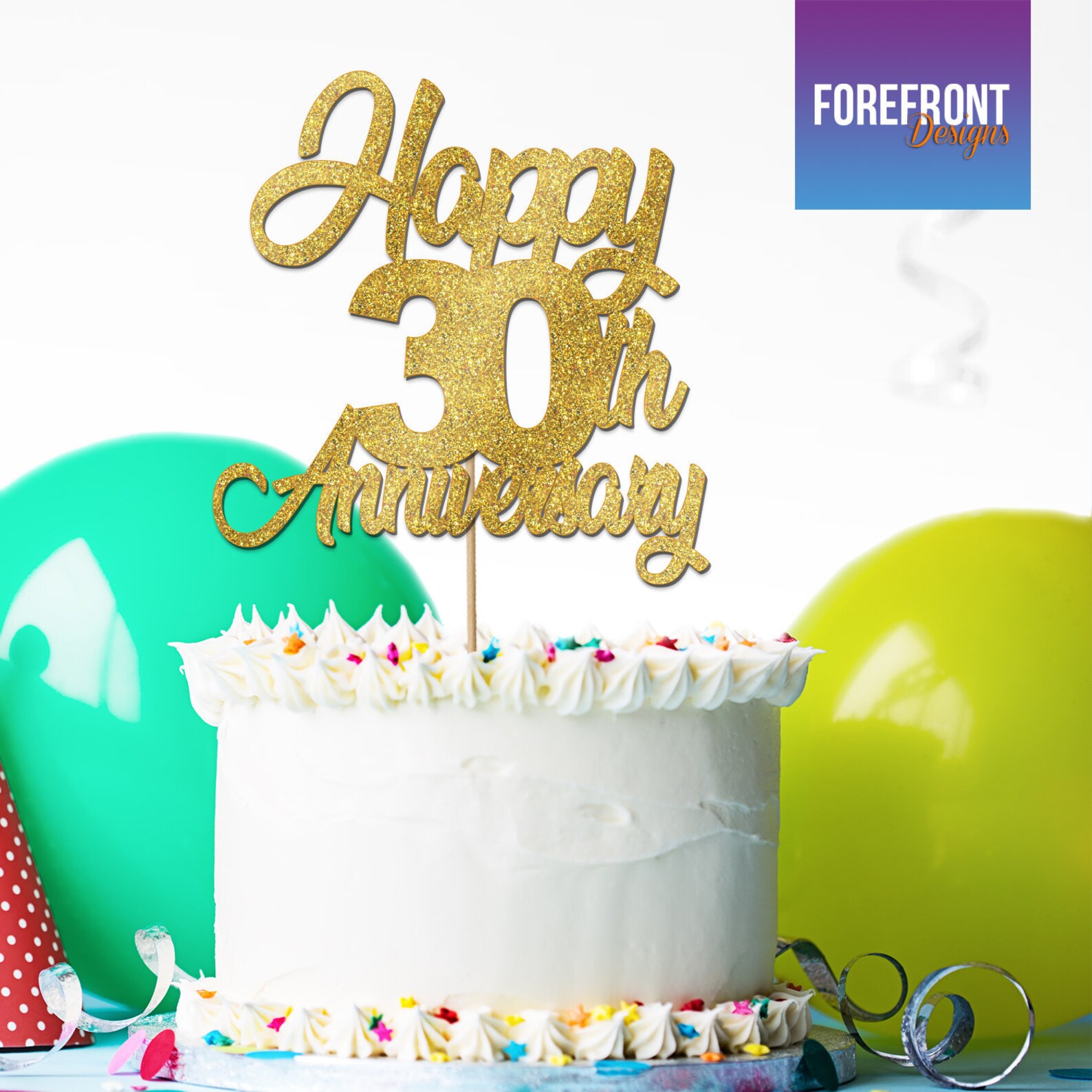 Personalised 30TH Anniversary Custom GLITTER Cake Topper 12 - Etsy