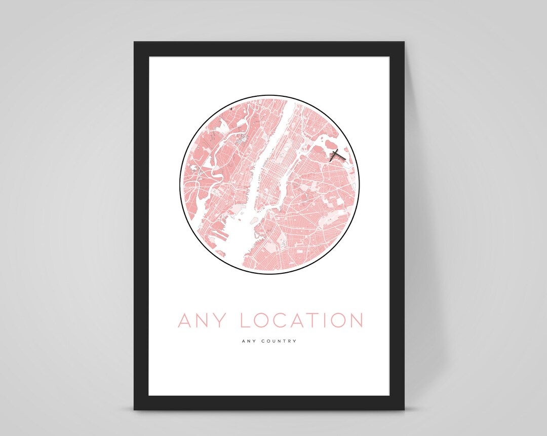 Personalised ANY CITY Custom Map Gift Art - Home Decor/wallart/office ...