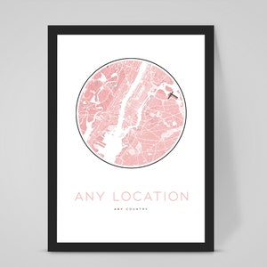 Personalised ANY CITY Custom Map Gift Art - Home Decor/wallart/office ...