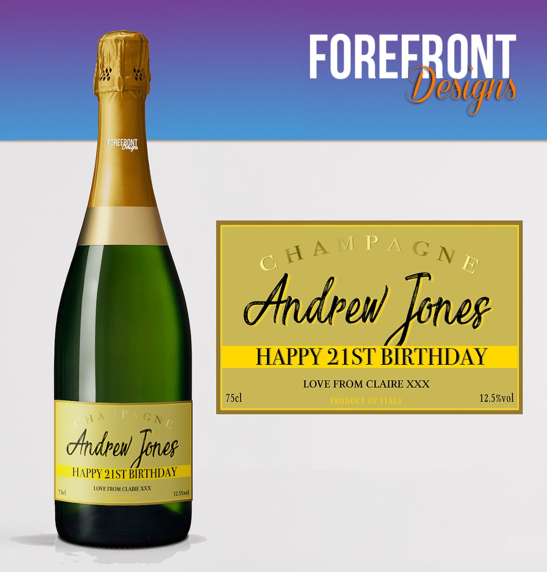 Personalised Champagne Label - Perfect Celebration/birthday/wedding ...