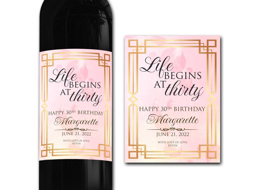 Personalised Birthday Wine Bottle Label - Ideal Celebration/anniversary ...