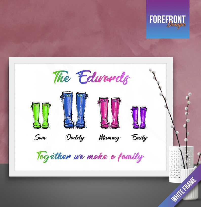 Personalised FAMILY Wellies Print Fantastic Family/mothers - Etsy