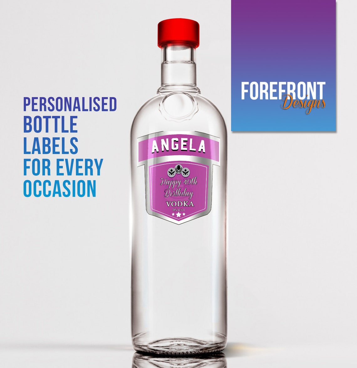 Personalised Pink Vodka Bottle Label-ideal - Etsy UK