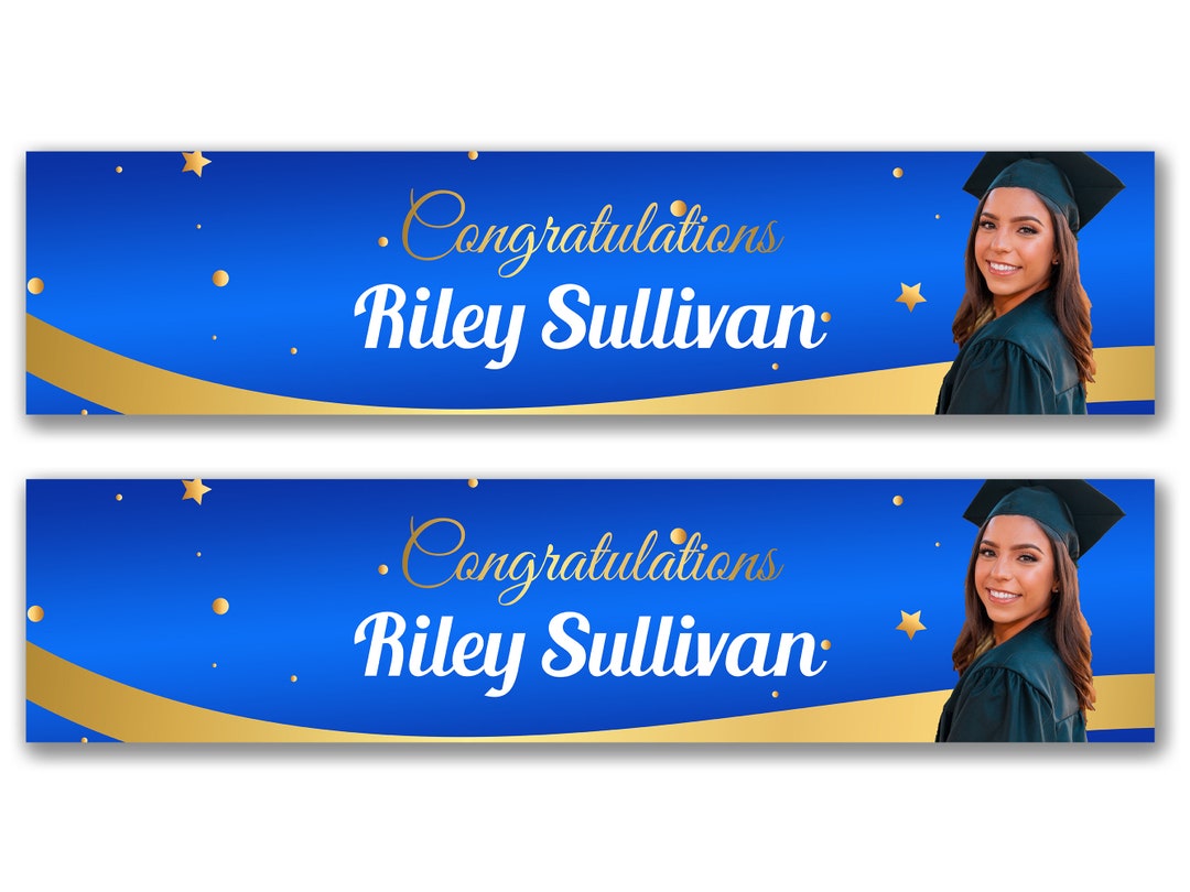 2 X Personalised Graduation Photo Banners - Any Name, Age and Occasion ...
