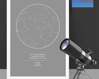 Personalised Engagement Star Map/constellation Night Sky Map - Etsy