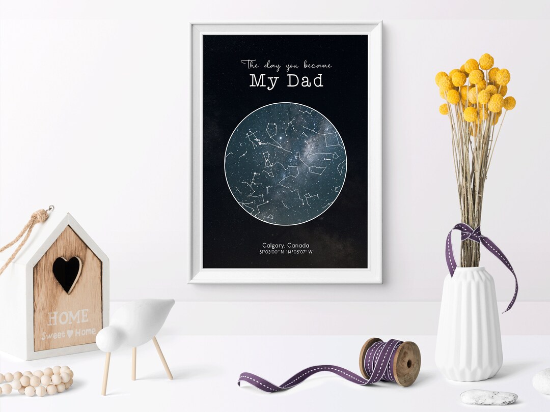 Personalised New Father Star Map/constellation Night Sky Map ...