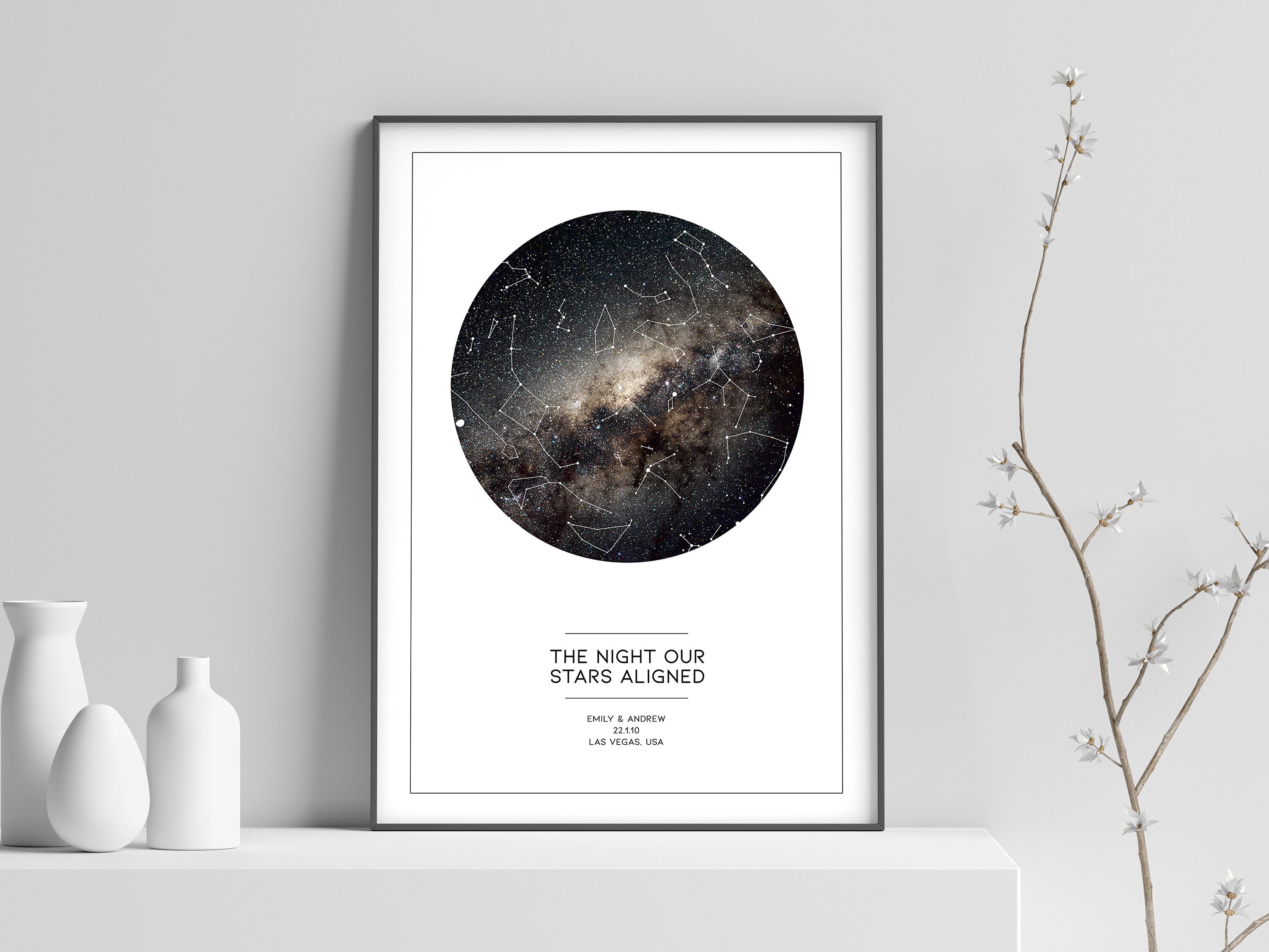 Personalised OUR STARS ALIGNED Couple Star Map/constellation Night Sky ...
