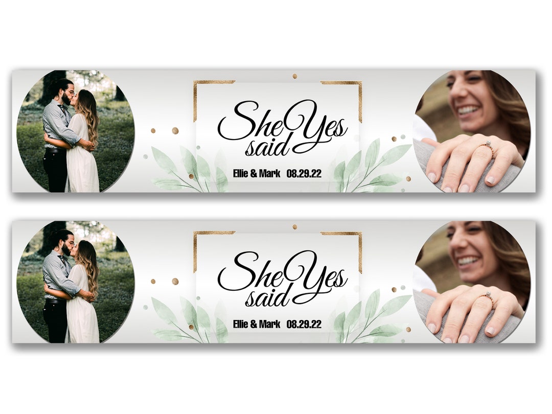 2 X Personalised She Said Yes Wedding Photo Banners - Any Name, Age and ...