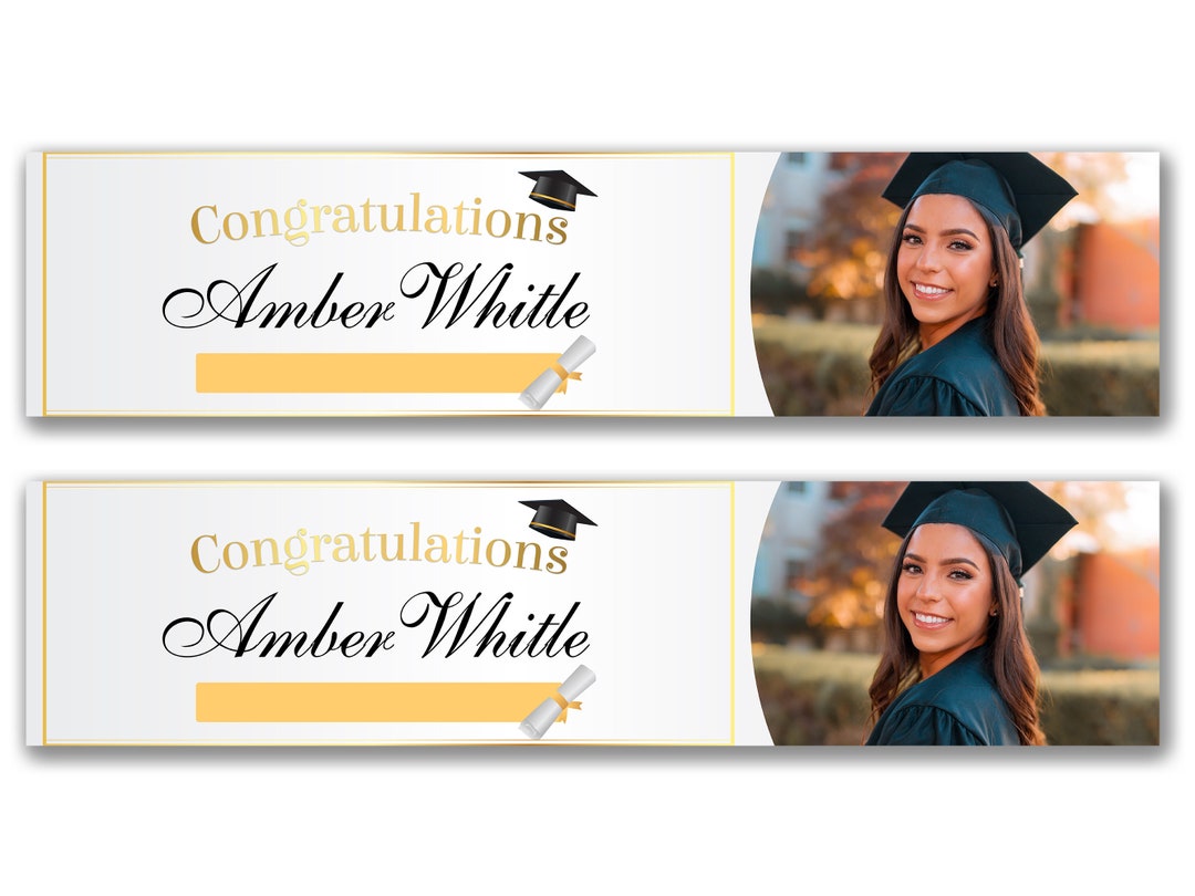 2 X Personalised Graduation Photo Banners Any Name, Age and Occasion ...