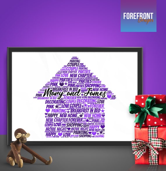 Personalised NEW HOME Wordart Print Gift New Home/new | Etsy