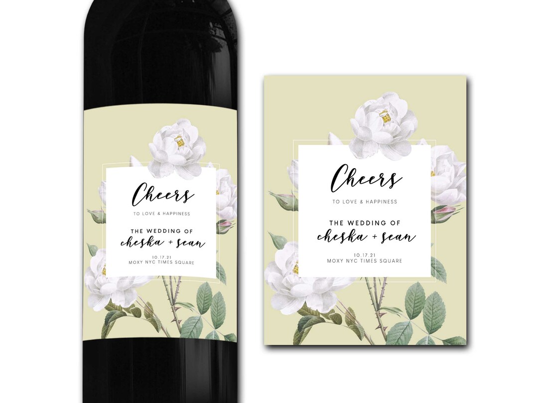 Personalised Wedding Wine Bottle Label - Ideal Celebration/anniversary ...