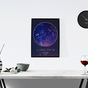 Personalised Wedding Night Sky Custom Star Map/constellation Night Sky ...