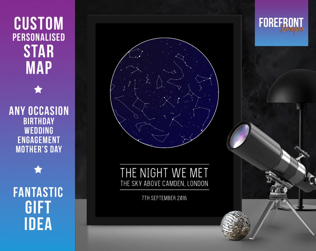 Personalised the Night We Met Star Map/constellation Night Sky Map ...