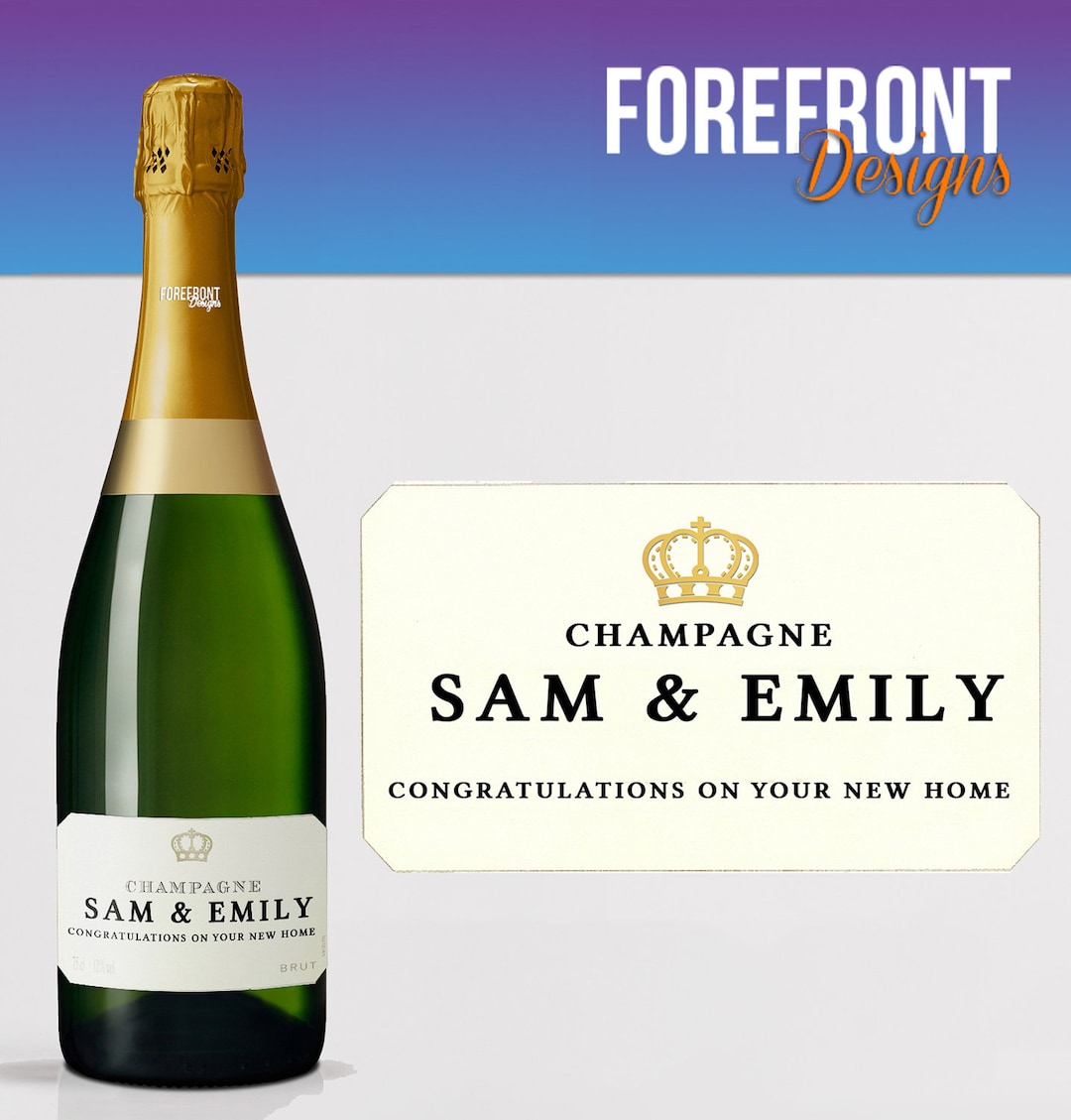 Personalised Creme Champagne Label - Perfect Celebration/birthday ...