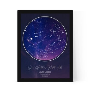 Personalised Wedding Night Sky Custom Star Map/constellation Night Sky ...