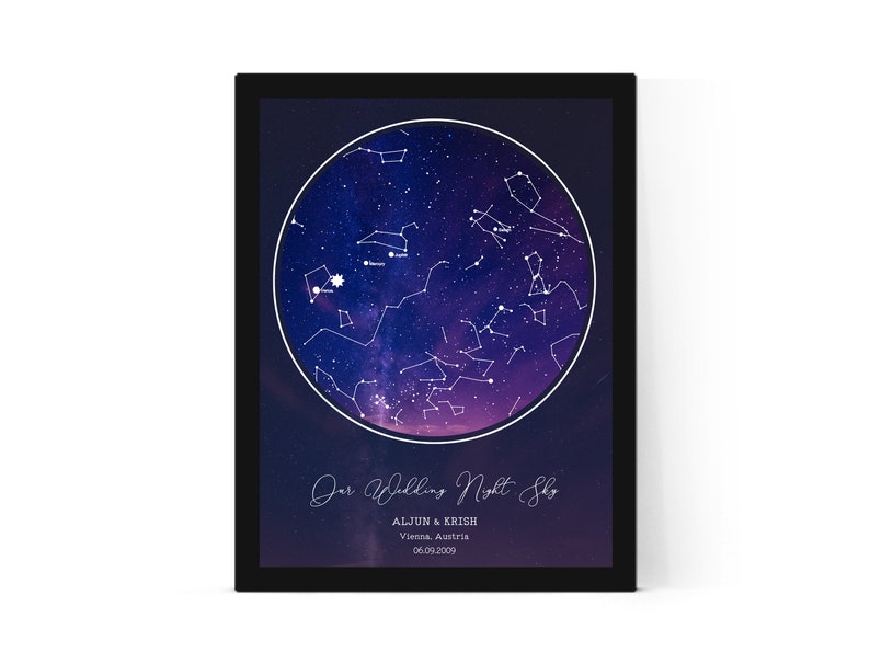 Personalised Wedding Night Sky Custom Star Map/constellation Night Sky ...