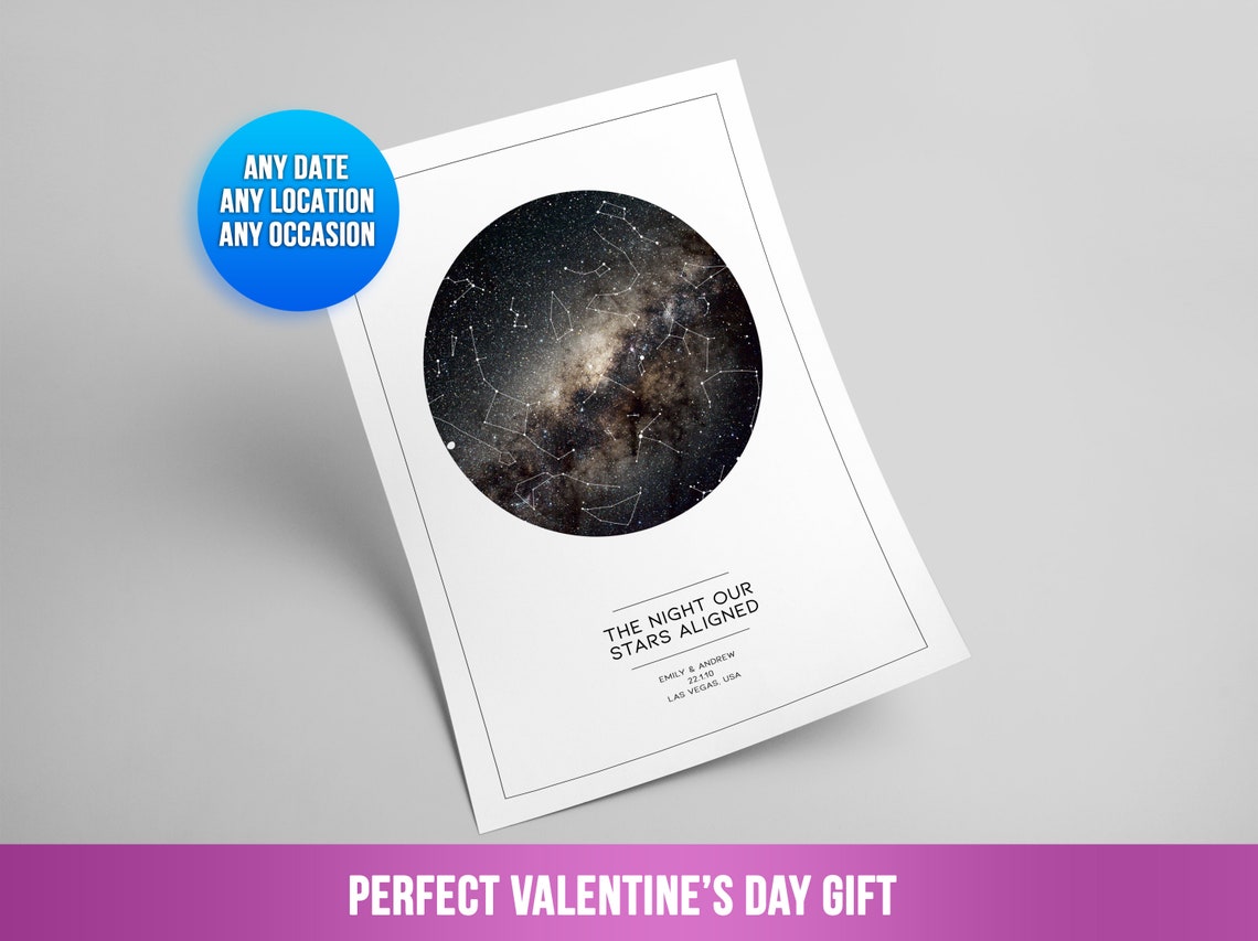 Personalised OUR STARS ALIGNED Couple Star Map/constellation Night Sky ...