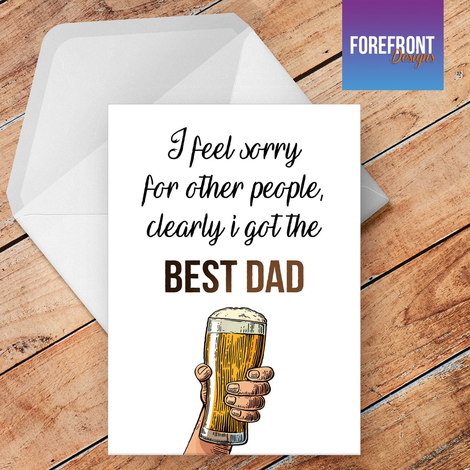 Personalised Father's Day ' BEST DAD' Beer Greeting Card - Any Occasion ...