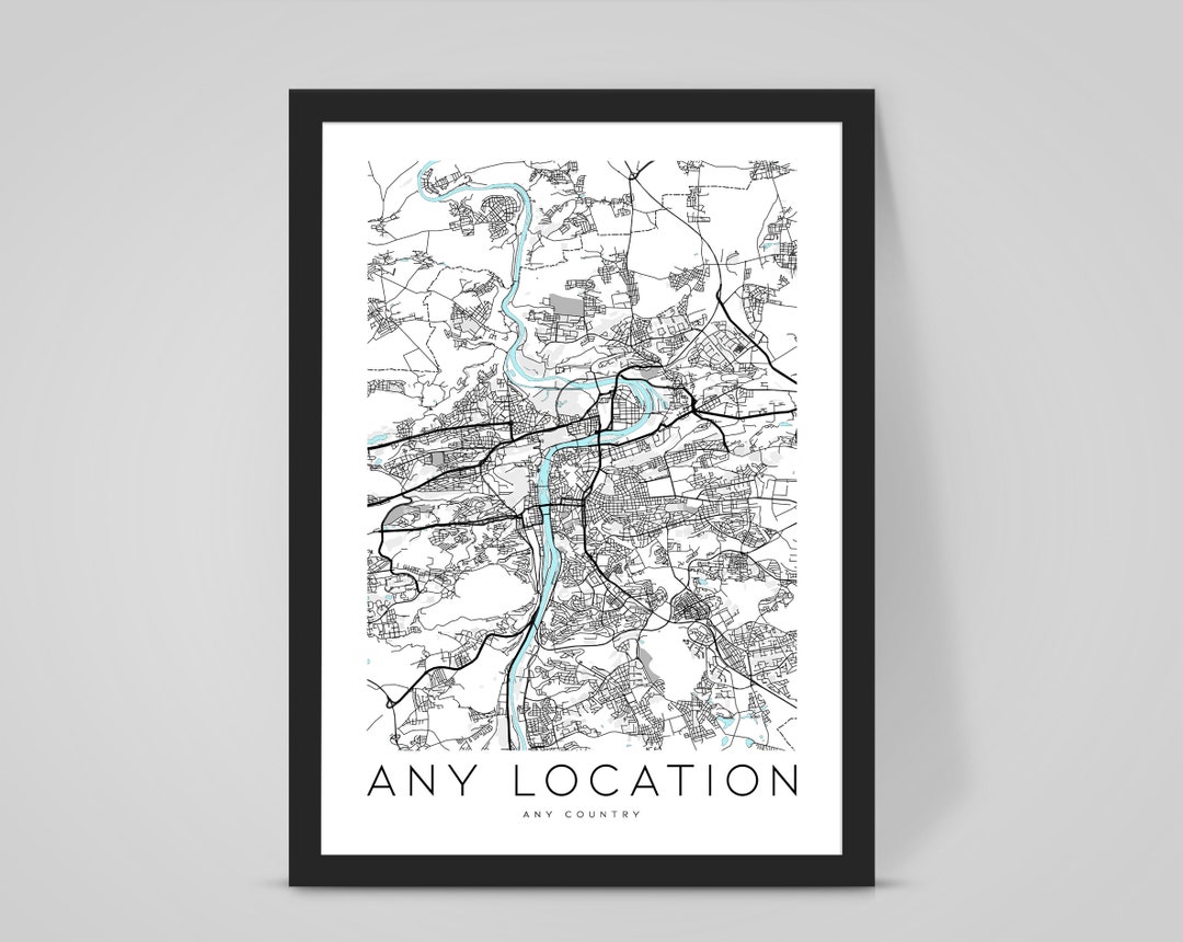 Personalised ANY CITY Custom Map Gift Art - Home Decor/wallart/office ...