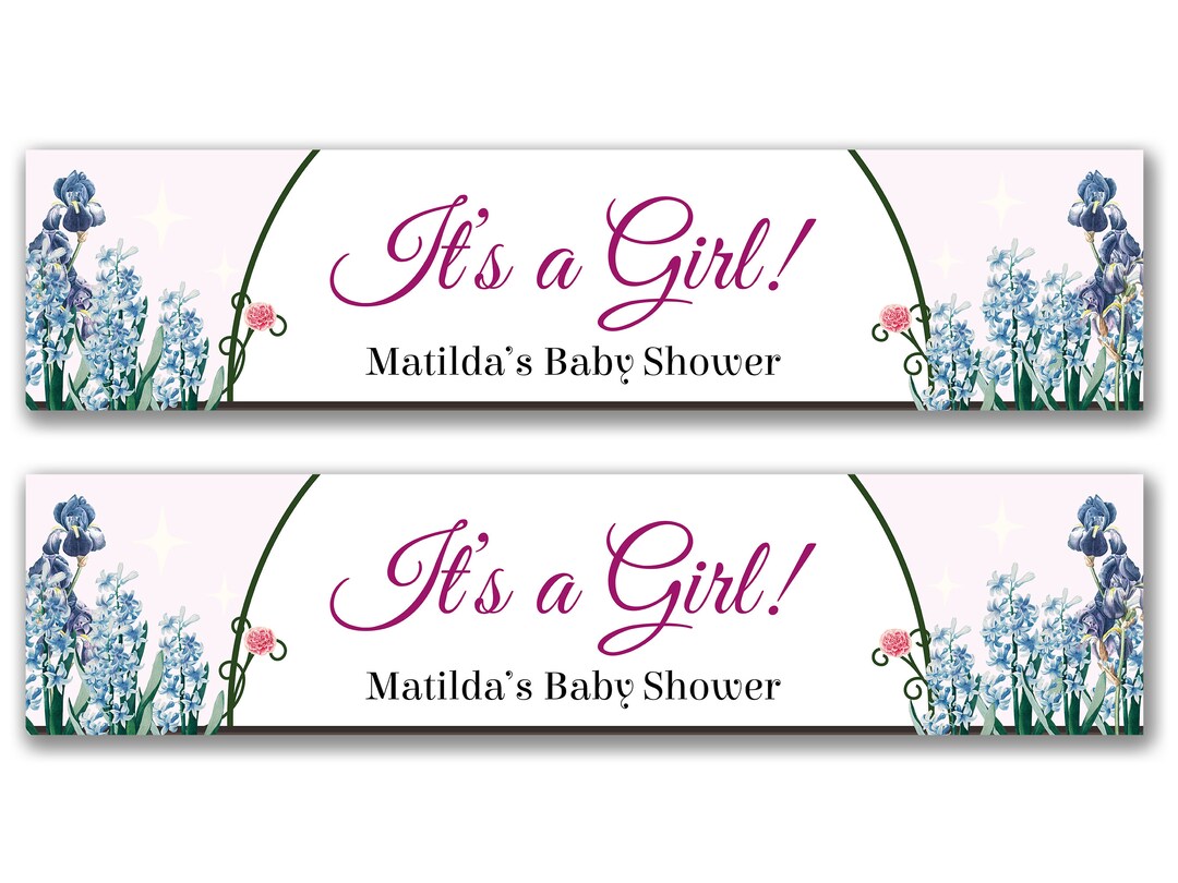 2 X Personalised ITS A GIRL New Born Banners - Any Name, Age and ...