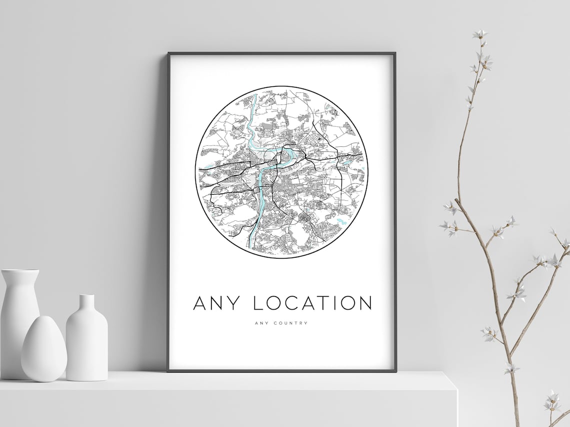 Personalised Custom CITY Map Poster Art home - Etsy UK