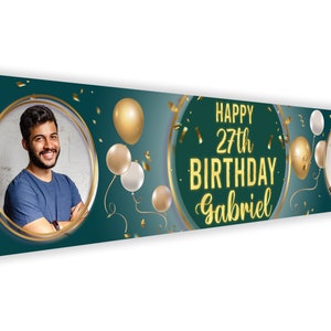 2 X Personalised Birthday Photo Banners - Any Name, Age and Occasion ...
