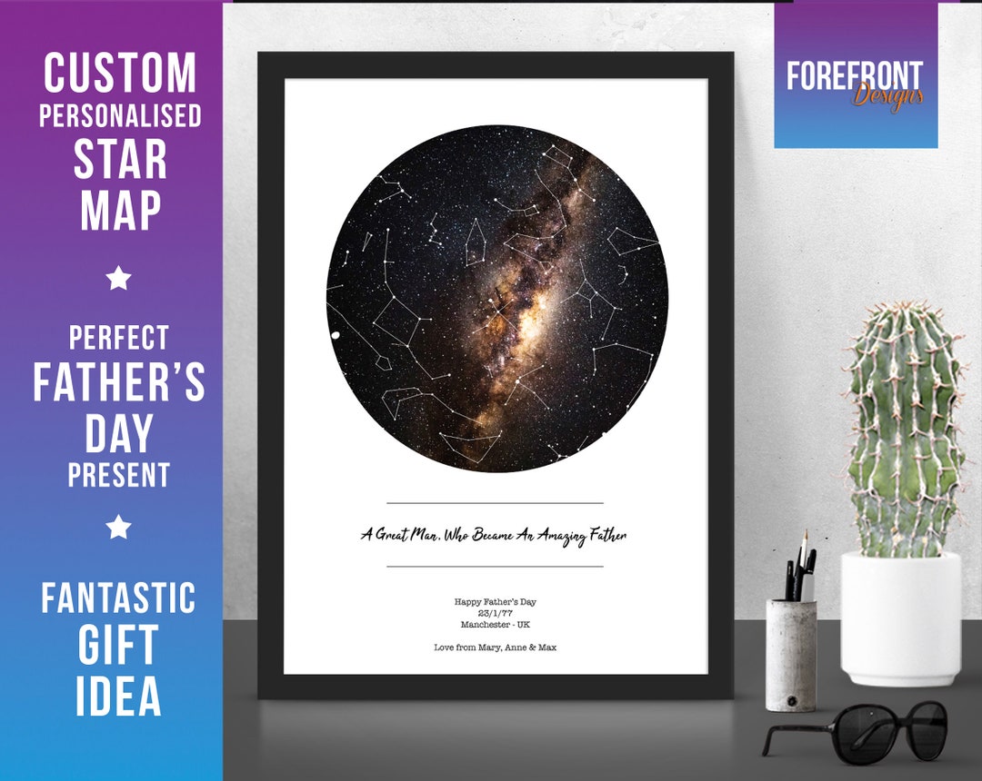Personalised Amazing Dad' Father's Day' Star Map/constellation Custom ...