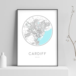 Personalised CARDIFF Wales Custom Map Poster Art -home Decor/wallart ...