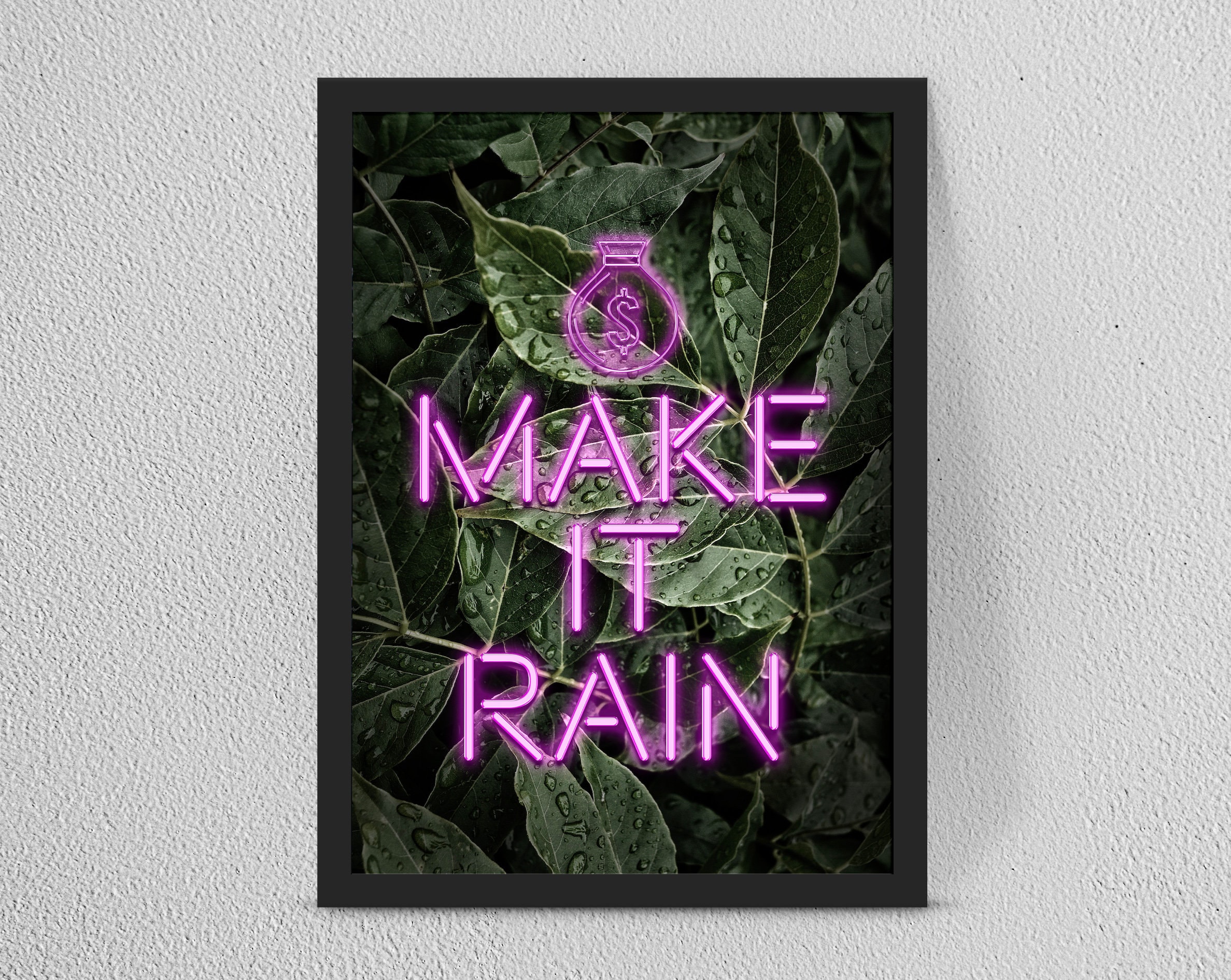 Personalised MAKE IT RAIN Neon Print/custom Quote Gift Art - Etsy