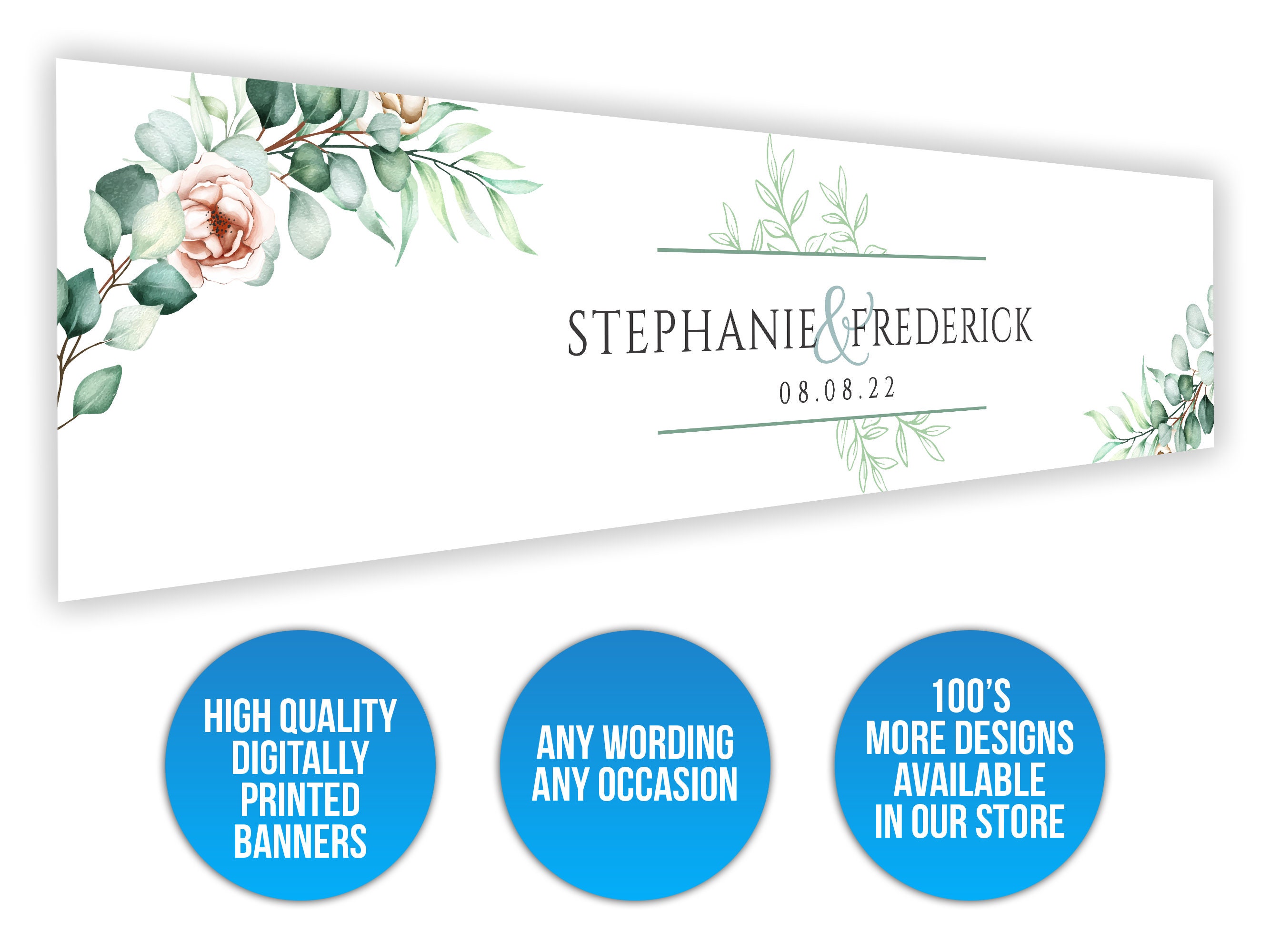 2 X Personalised Engagement Couple Party Banners- Any Name, Age and ...
