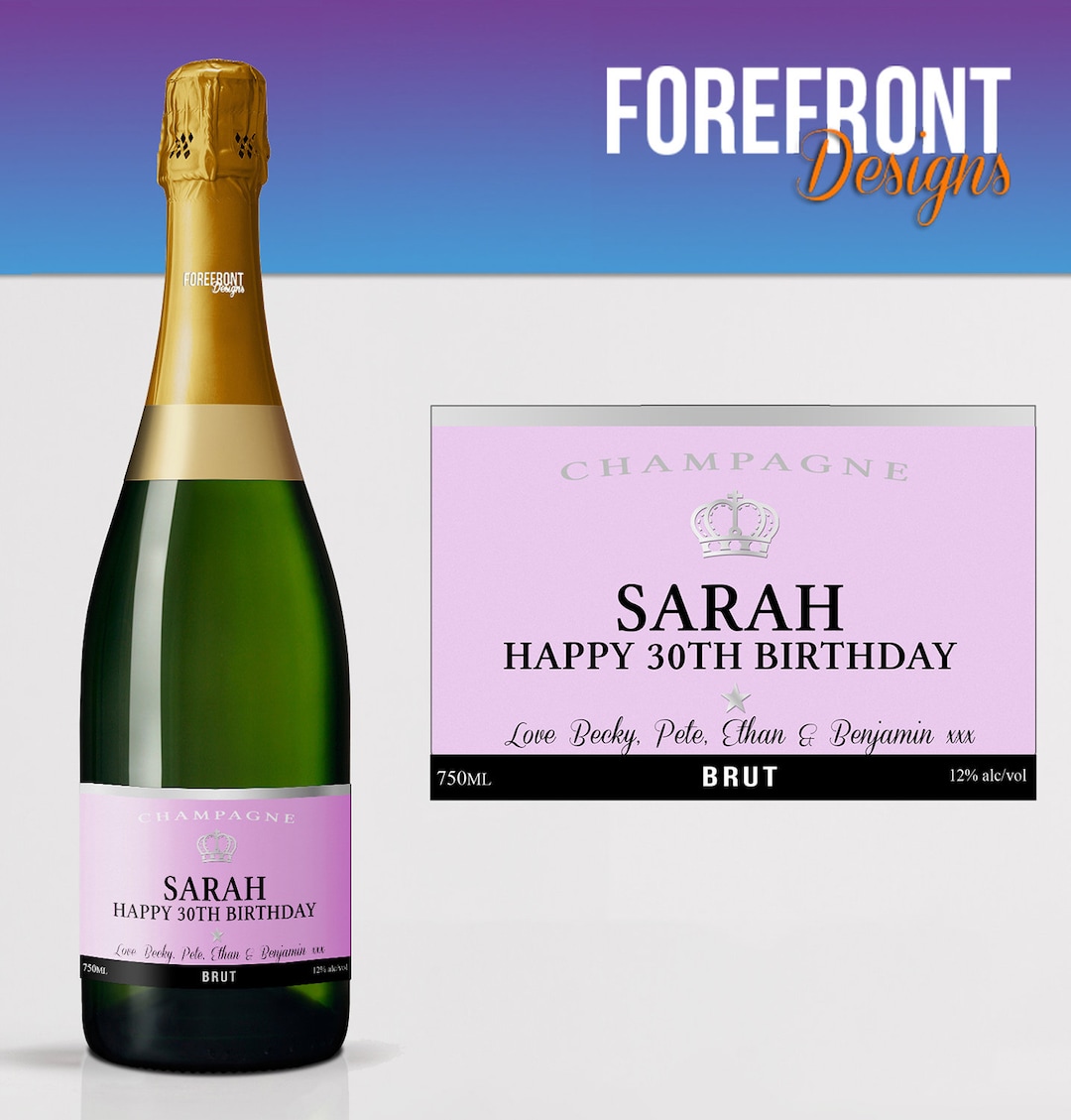 Personalised Champagne Label - Perfect Celebration/birthday/wedding ...