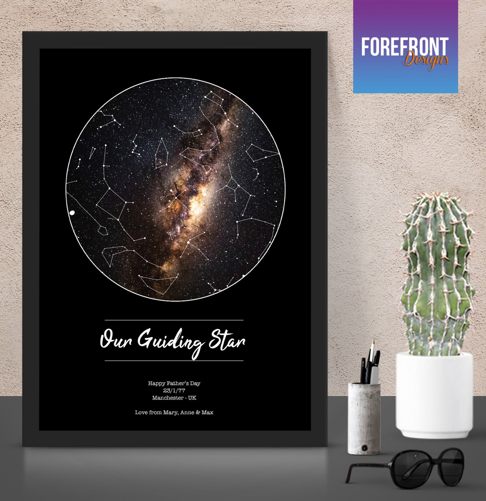 Personalised Guiding Star 'father's Day' Star Map/constellation Custom ...