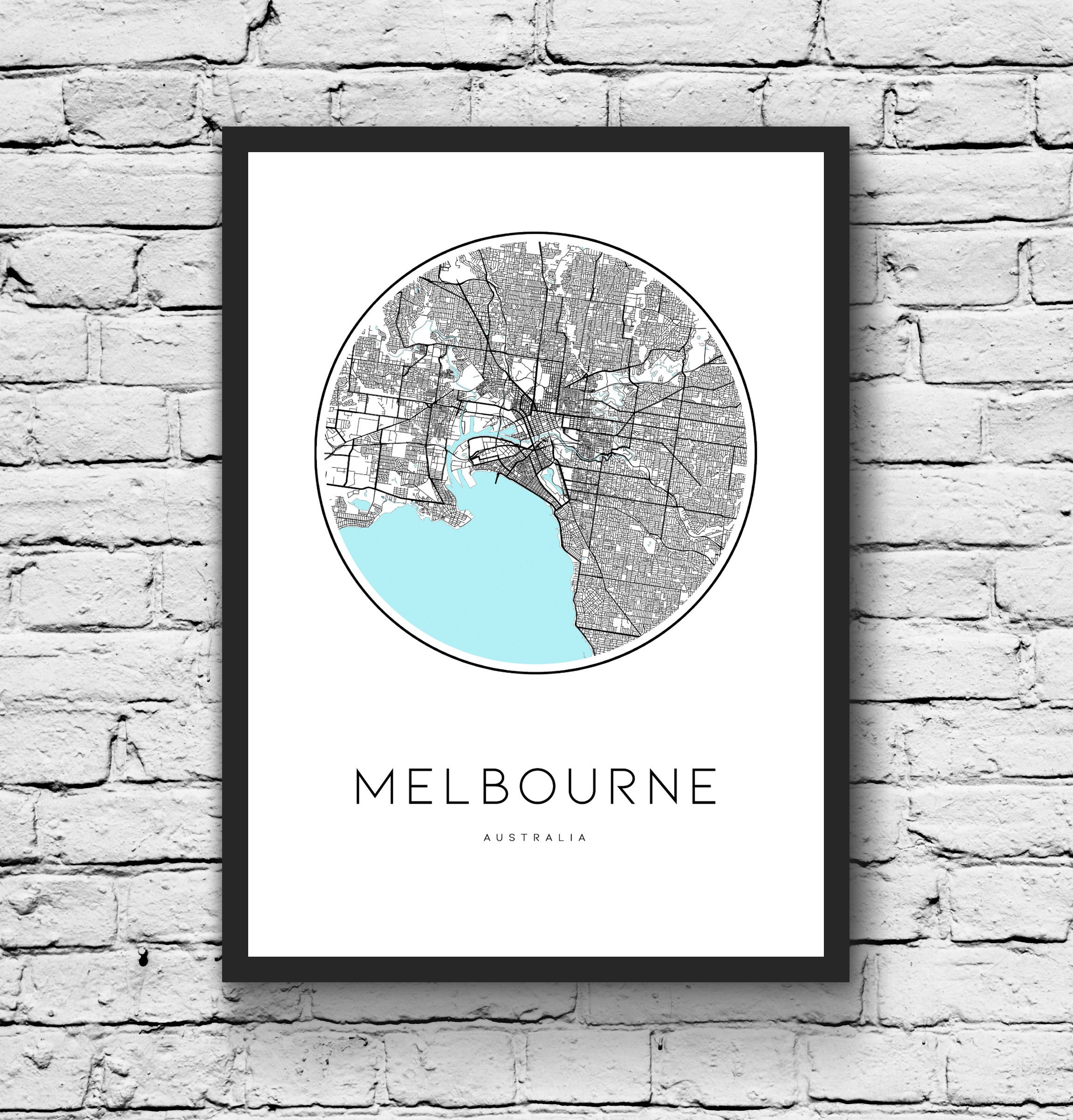 Personalised MELBOURNE AUSTRALIA Custom City Map Poster Art - Etsy