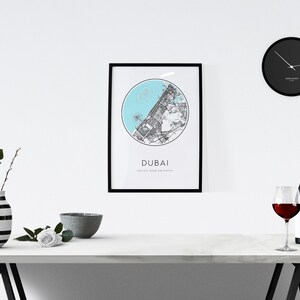 Personalised DUBAI Custom City Map Poster Art -home Decor/wallart ...