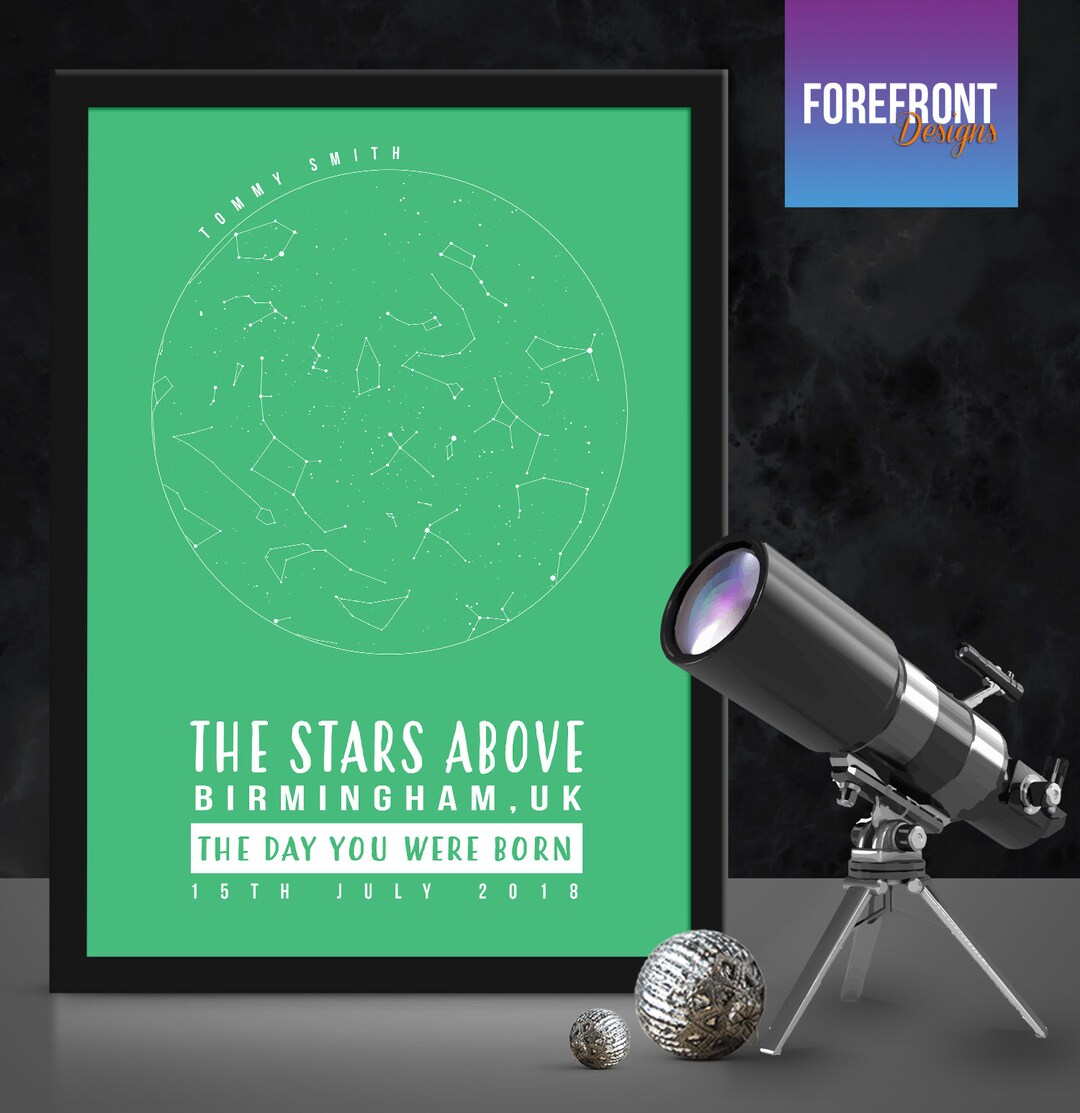 Personalised 'new Born' Star Map/constellation Night Sky Map ...