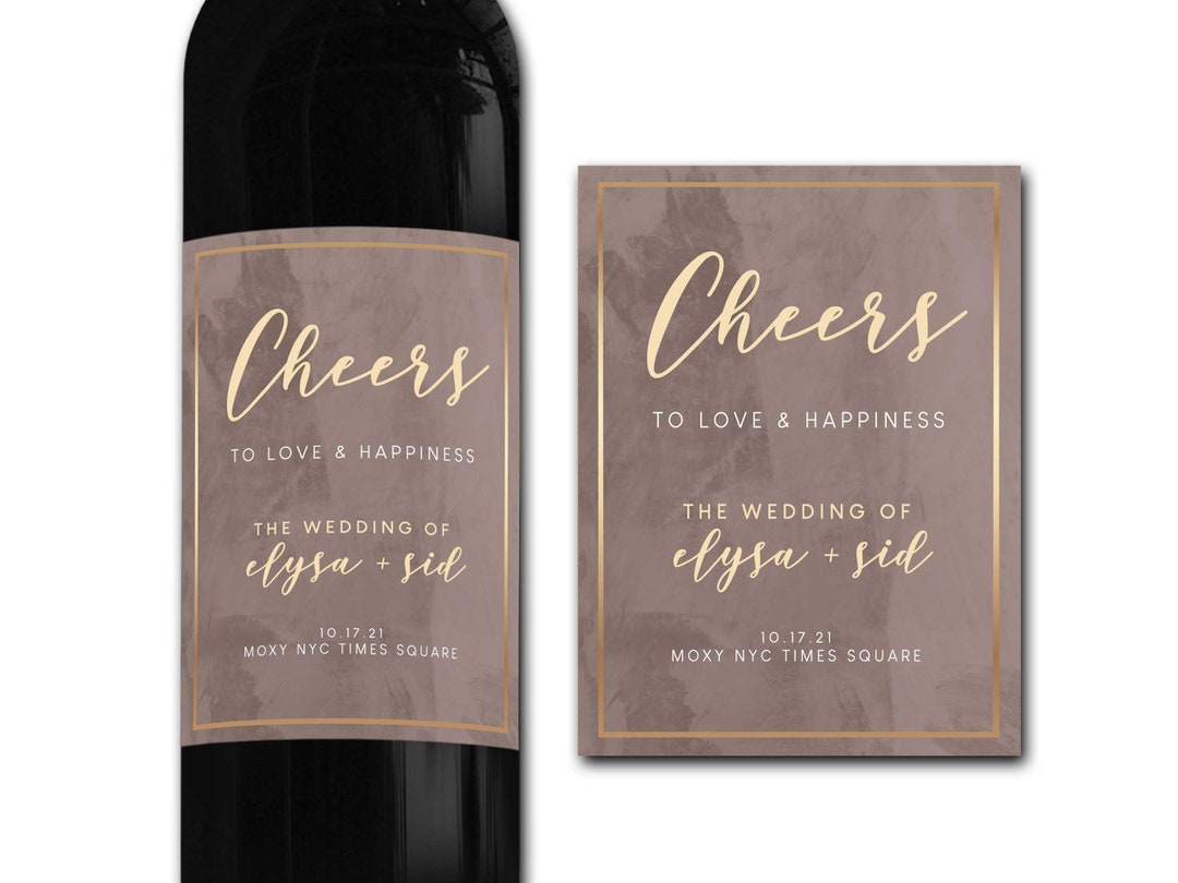 Personalised Wedding Wine Bottle Label - Ideal Celebration/anniversary ...