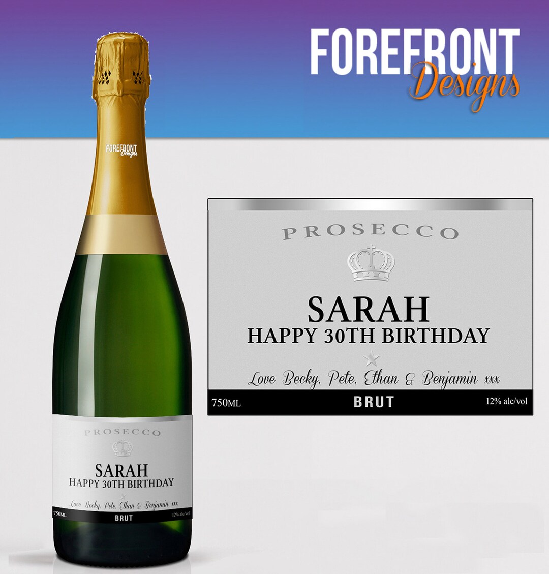 Personalised Prosecco Bottle Label - Perfect Celebration/birthday ...
