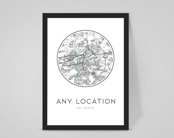 Personalised Custom CITY Map Poster Art home | Etsy