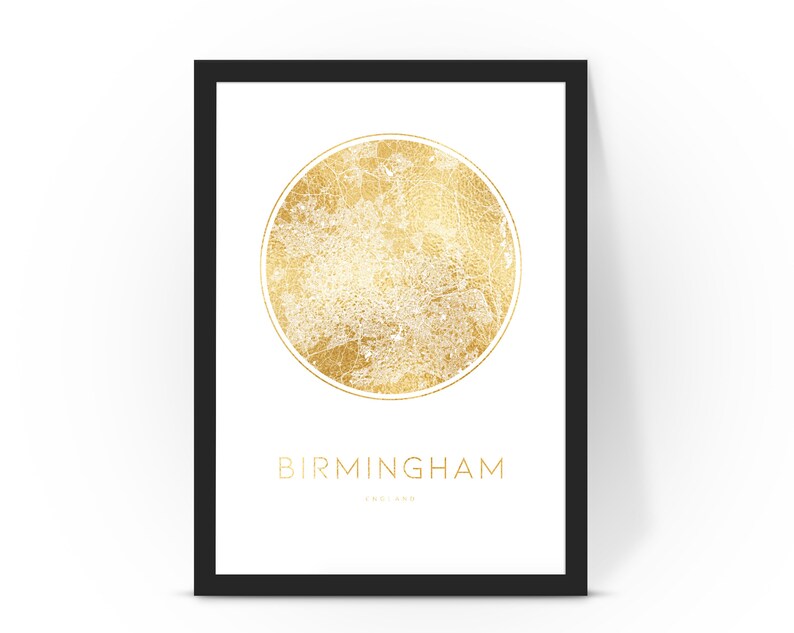 Personalised Custom Birmingham England FOIL CITY Map Poster - Etsy UK